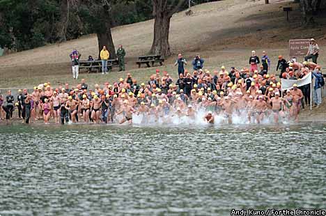 Cold-Water Event Draws Heated Swim Competition