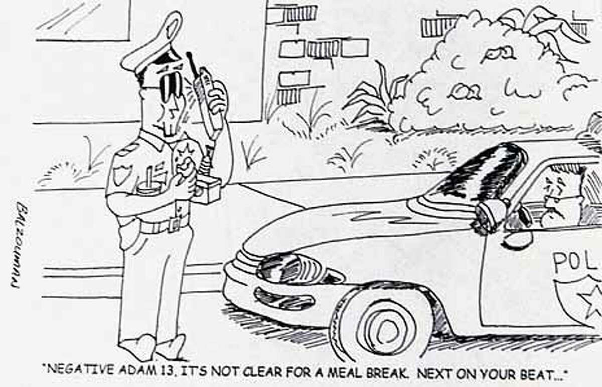 Oakland Cop Is Quick on the Draw / Officer boasts book of police cartoons