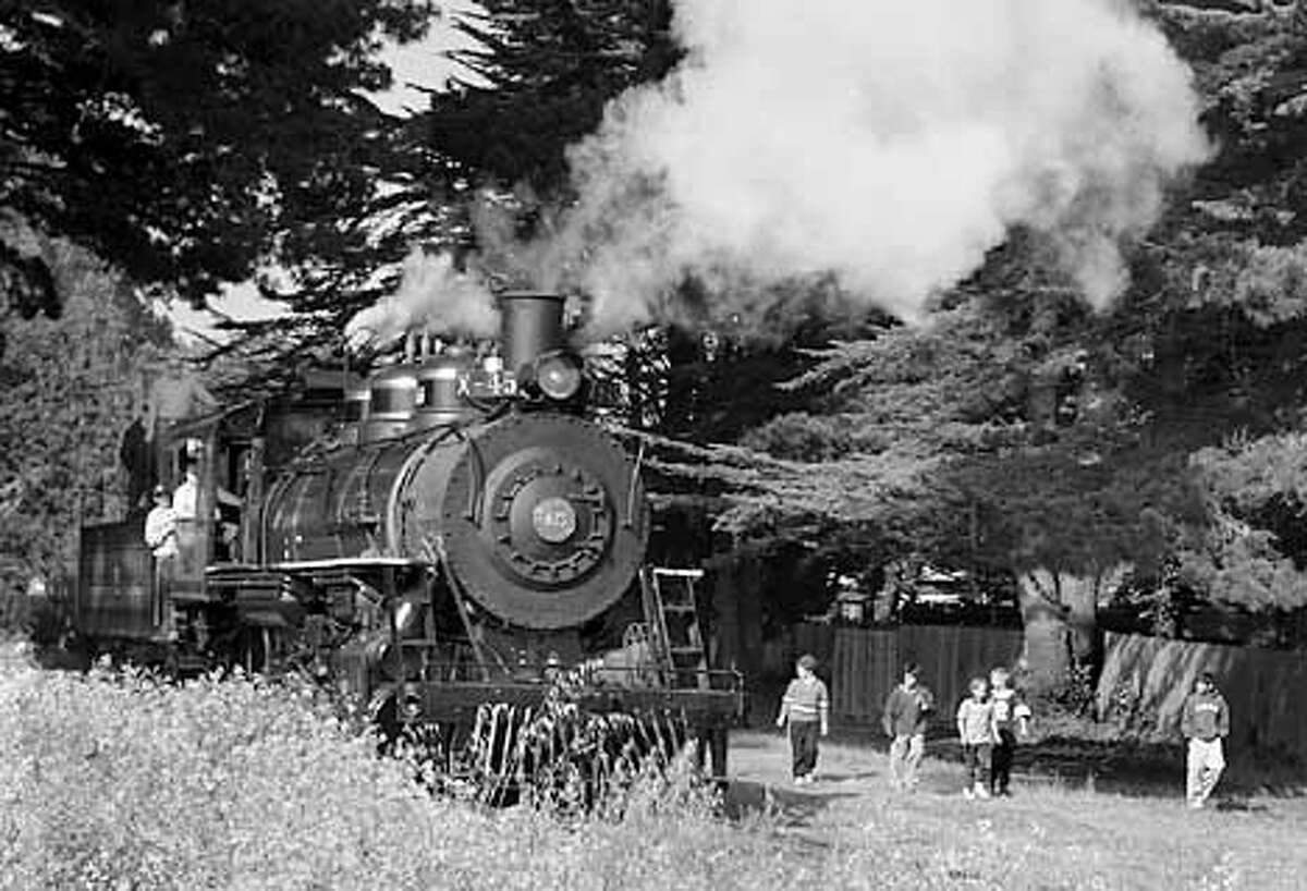Restored Skunk Train steamed up and ready to go