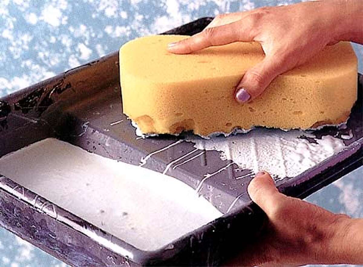 Paint misty for me / Color it easy: Sponging paint onto a wall is an ...