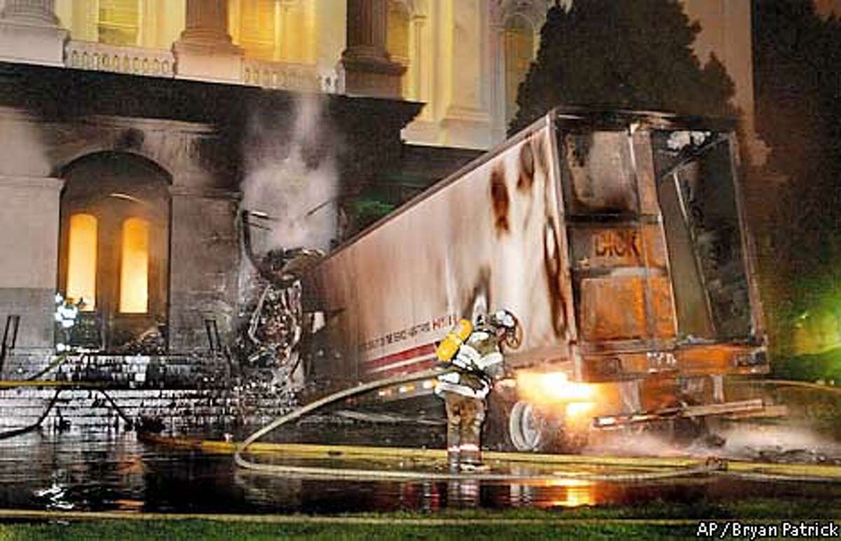 TRUCK RAMS CAPITAL / Legislators' Narrow Escape -- State Assembly ...