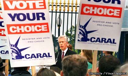 Davis Immediately Turns to Abortion As Campaign Issue