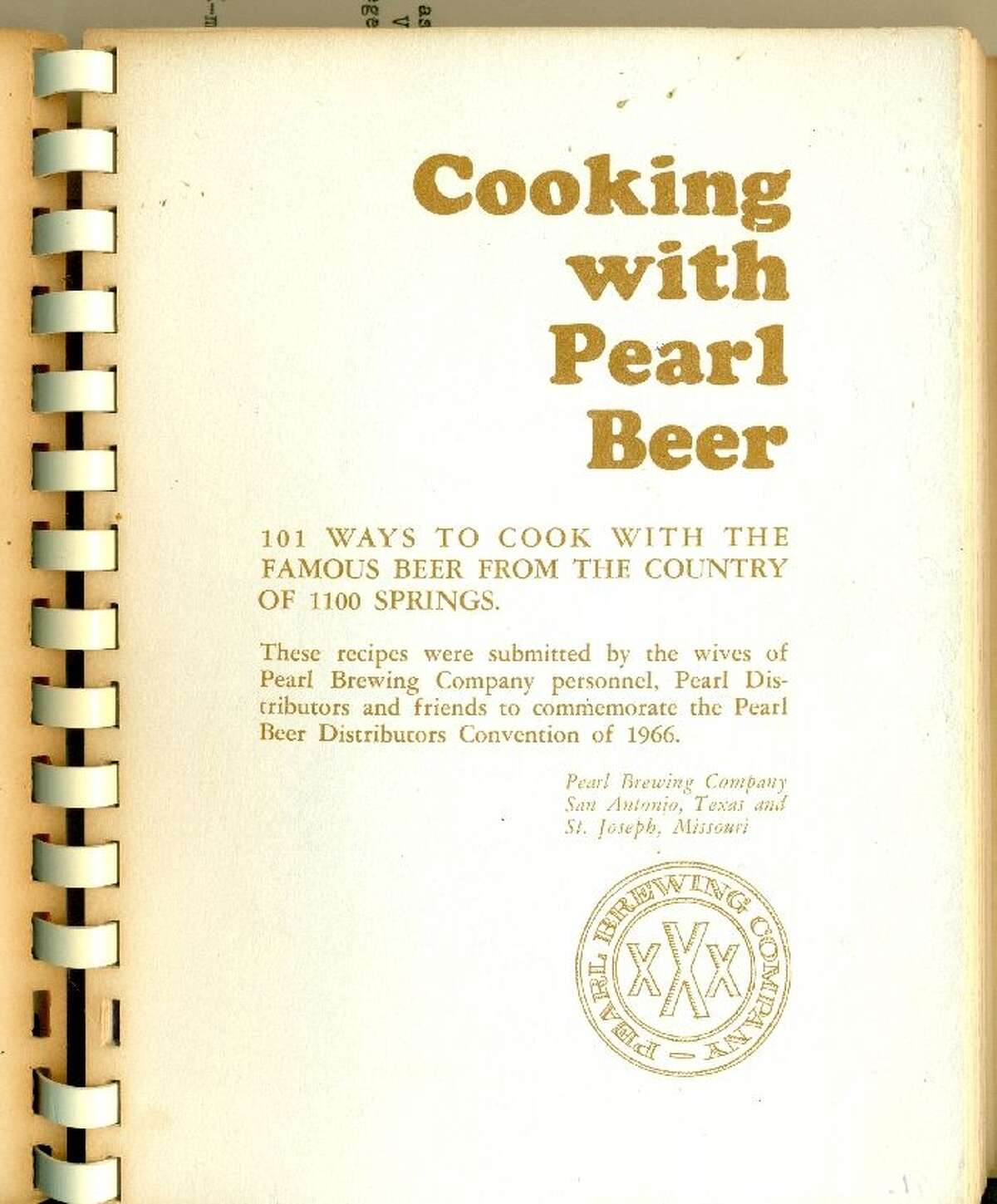 Pearl Beer cookbook introduced in 1966
