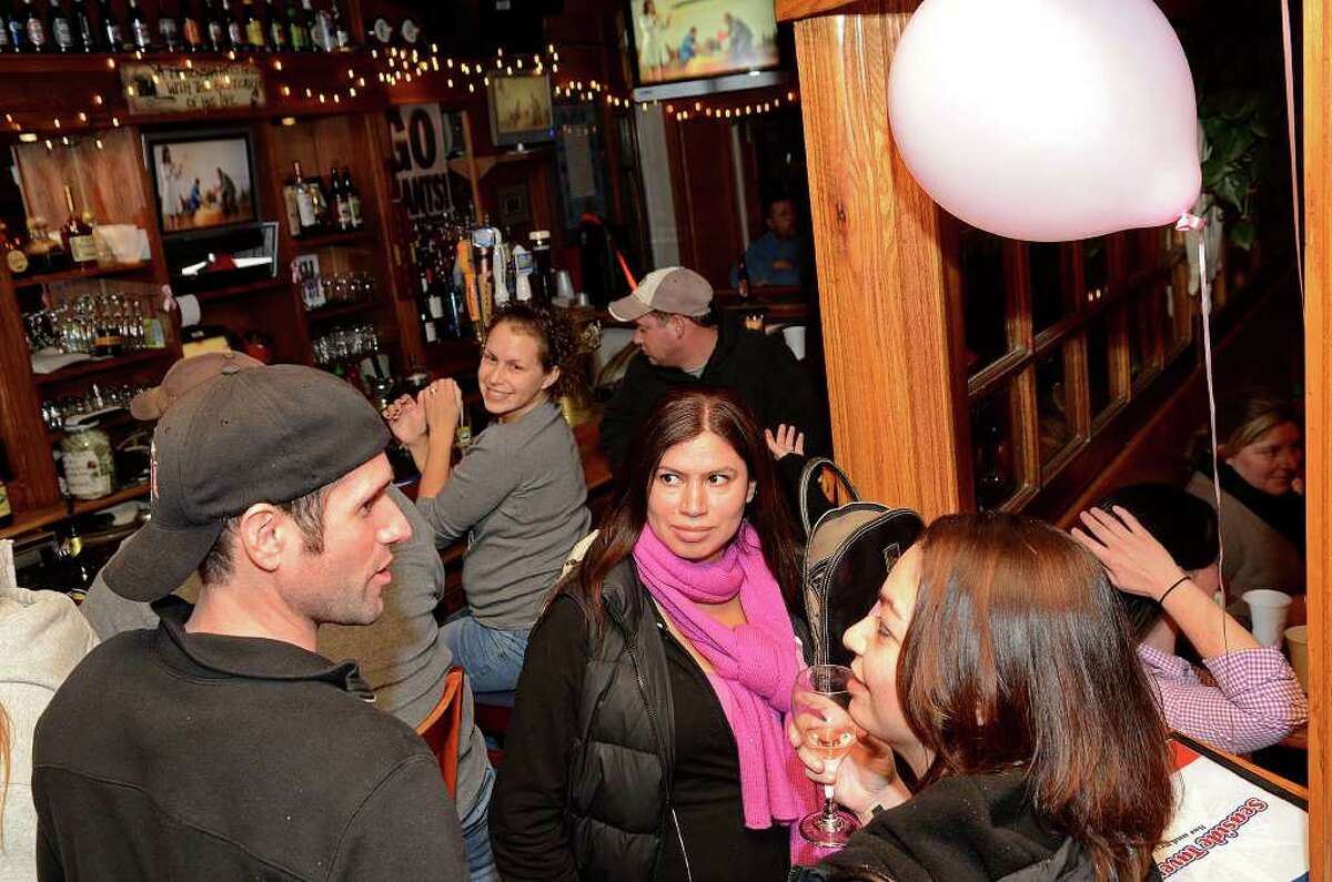 A 'man cave' with pink ribbons