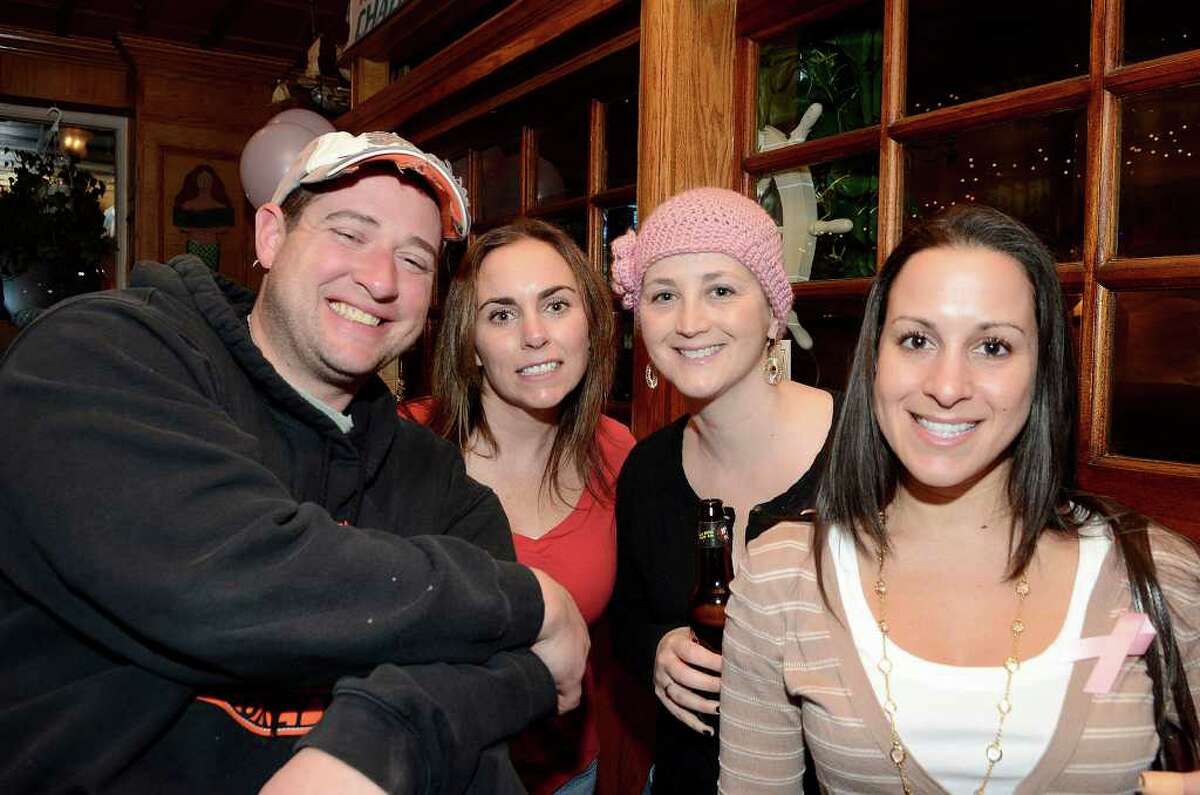 A 'man cave' with pink ribbons