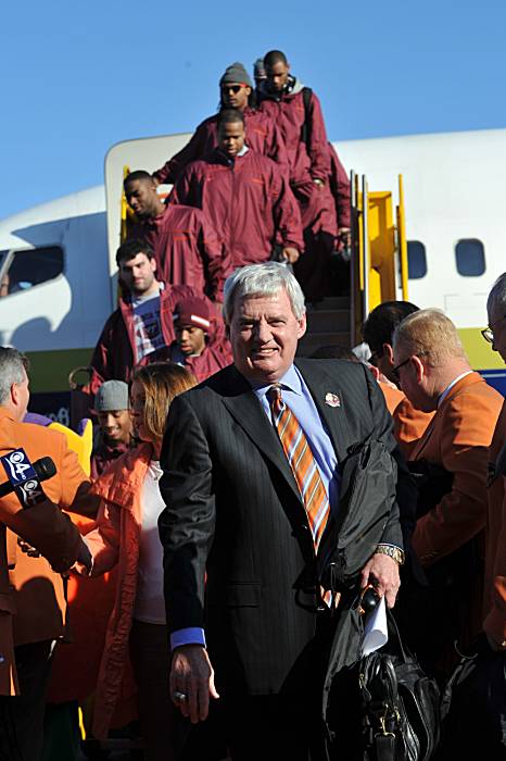 Virginia Tech arrives late from snow country
