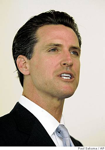 Newsom declares for governor in high-tech style