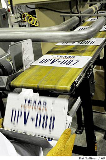 Inmates make their mark - on license plates