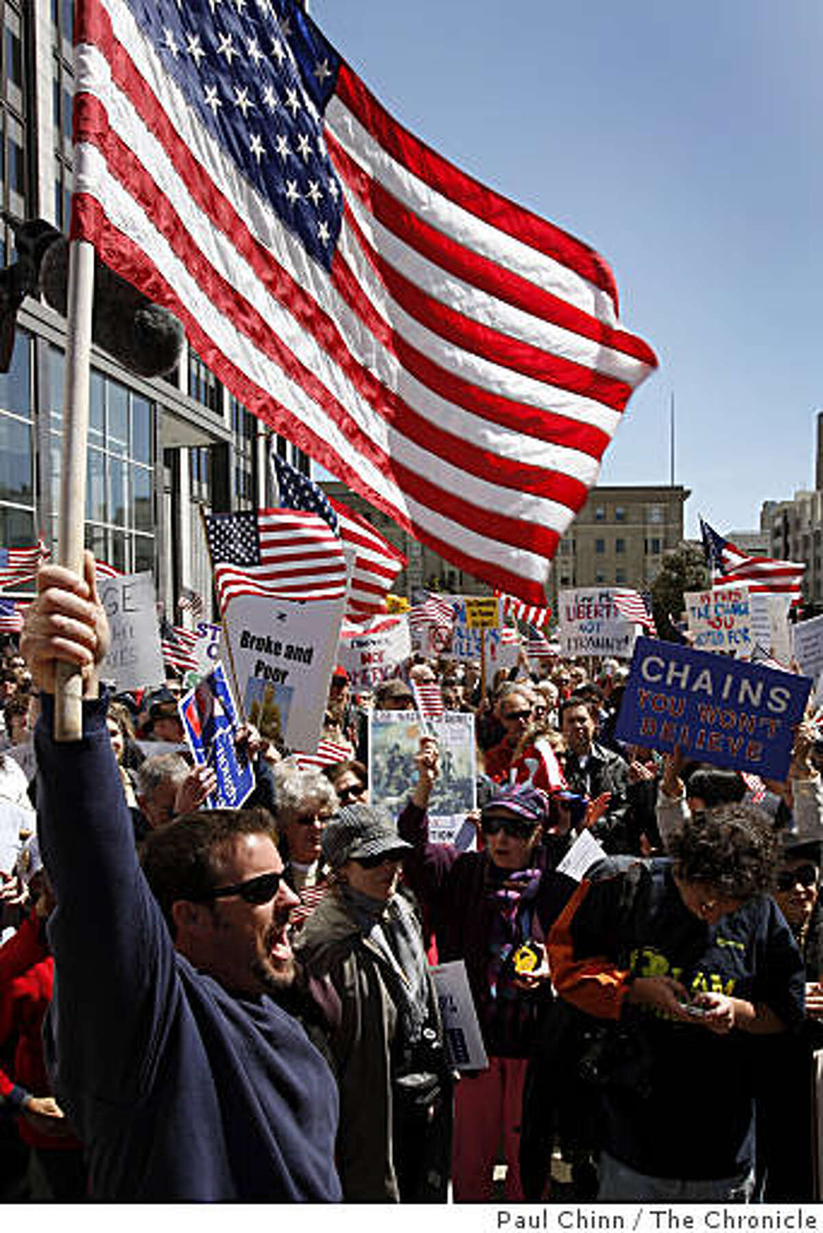 Anti-tax rallies in San Francisco, Sacramento