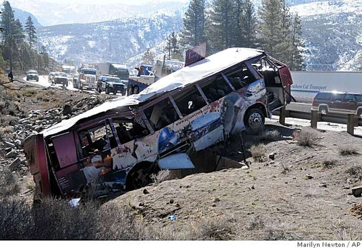 Squaw Valley shuttle bus overturns, killing man