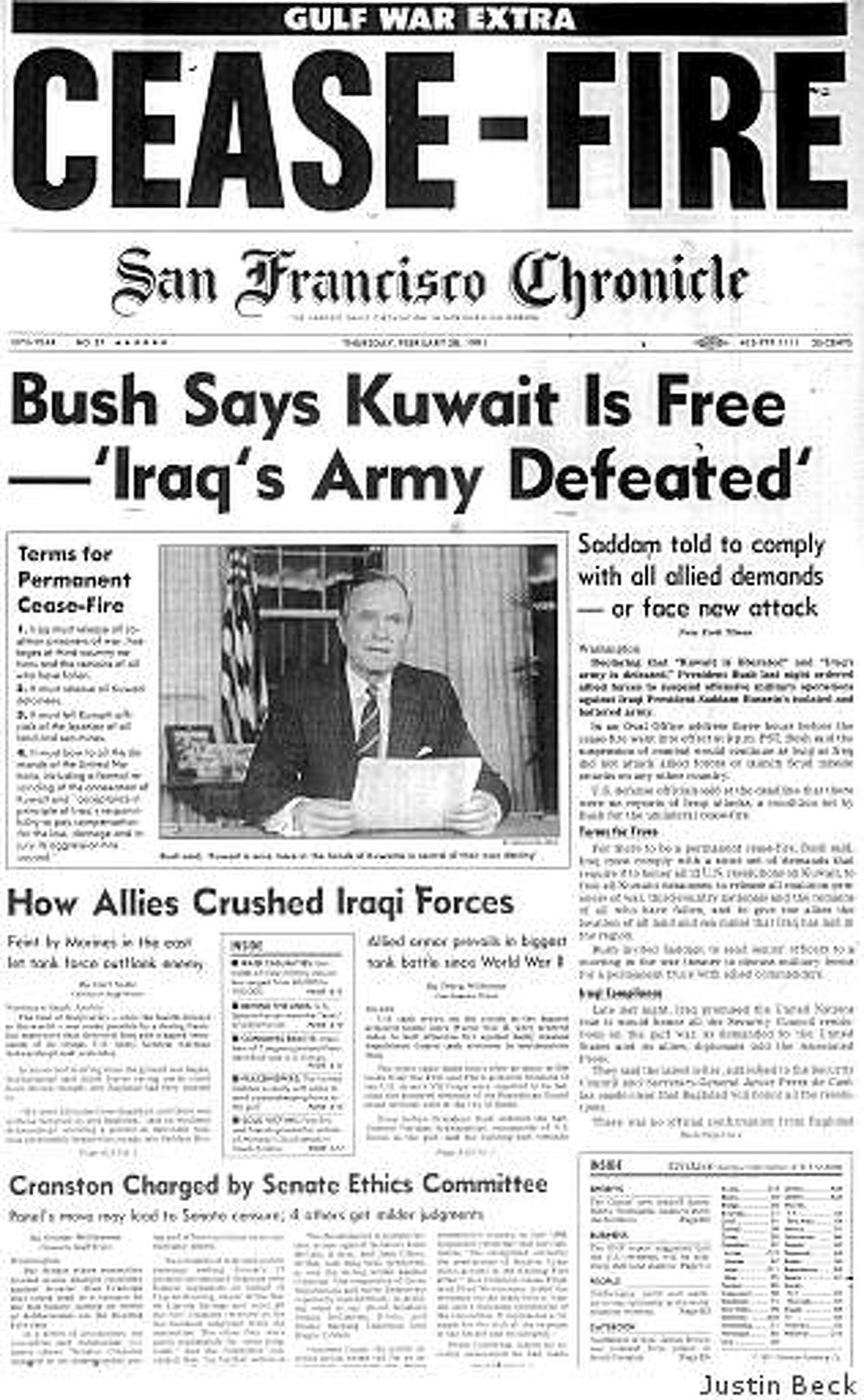 Bush declares Gulf War cease-fire