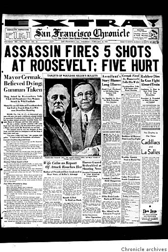 Gunman shoots, misses FDR