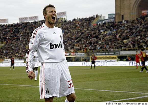 Beckham, Kaka spark AC Milan to win in Bologna