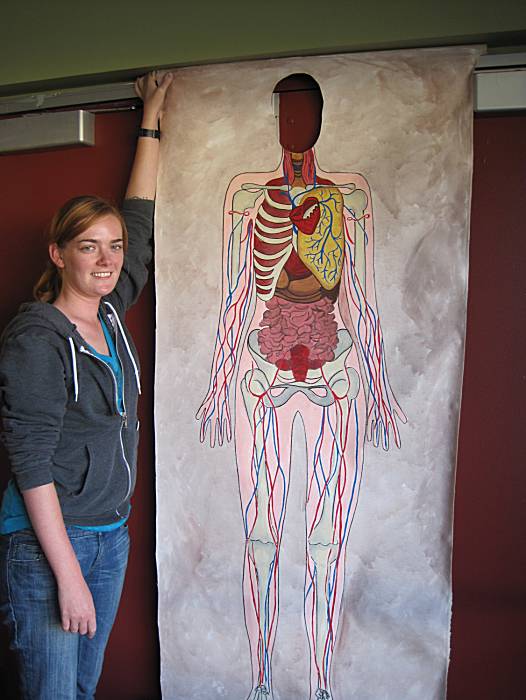 Life-sized body map created for 'Elixir of Love'