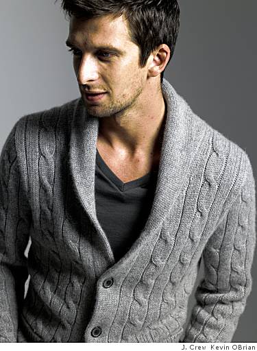 Timeless shawl-neck sweater making a comeback