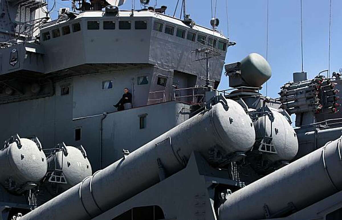 Russian warship makes rare S.F. appearance