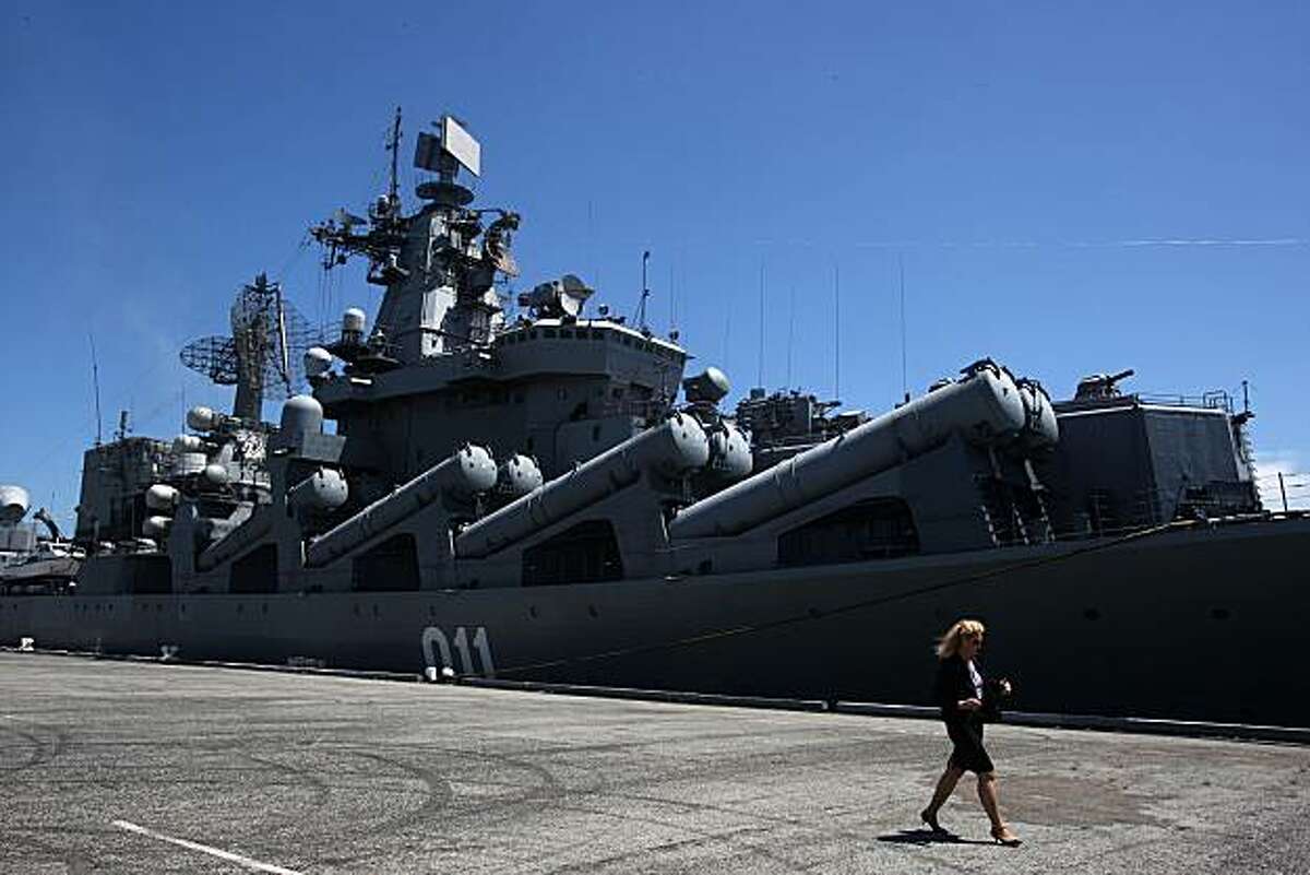 Russian warship makes rare S.F. appearance