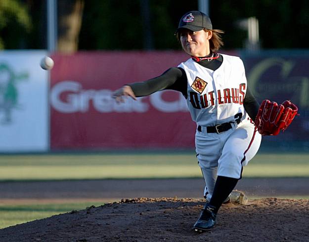 Female pitcher has her moments