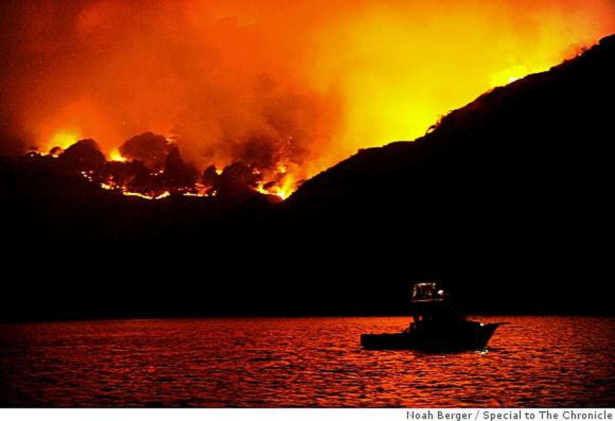 Stunning Angel Island fire seen for miles
