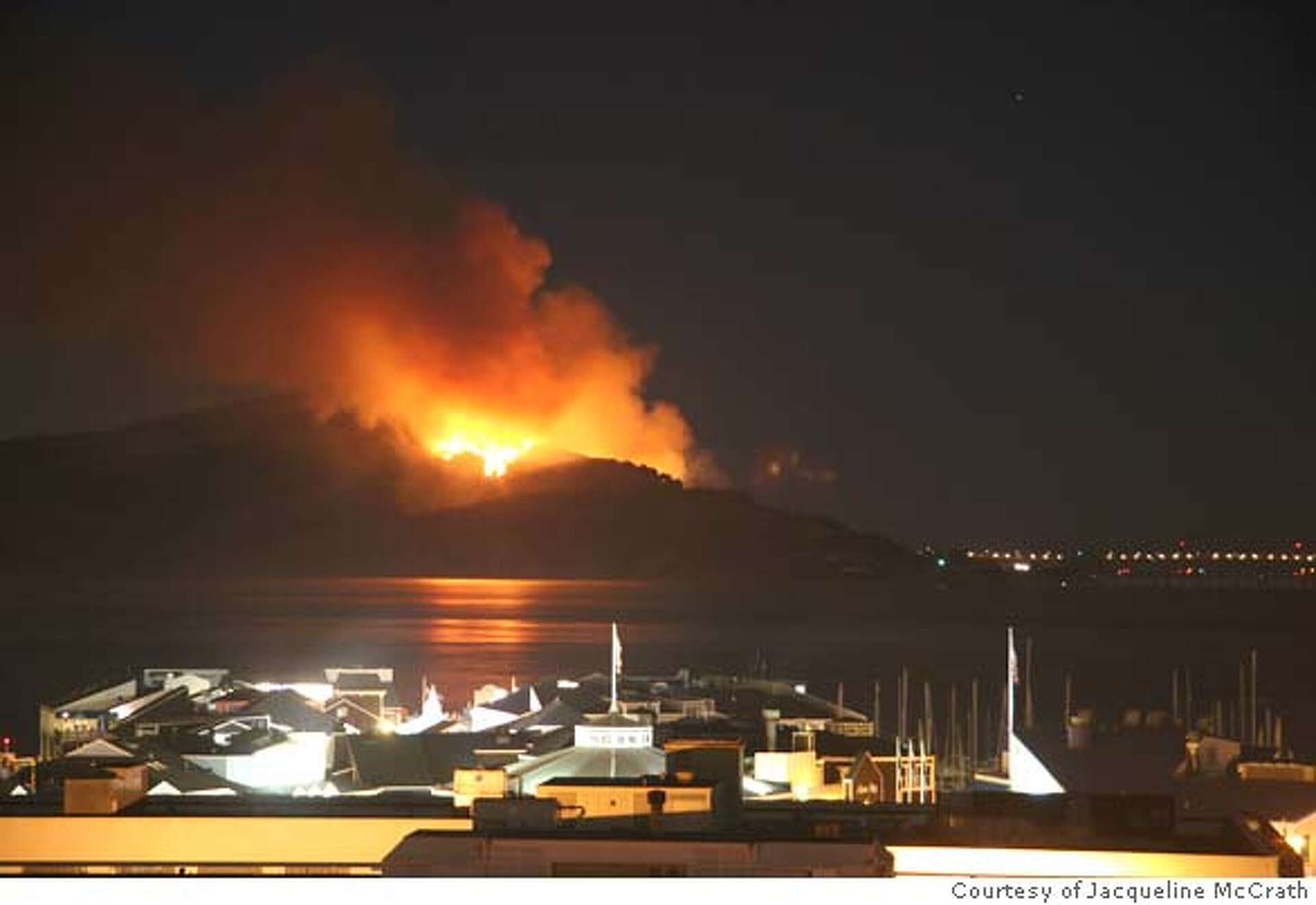 Stunning Angel Island fire seen for miles