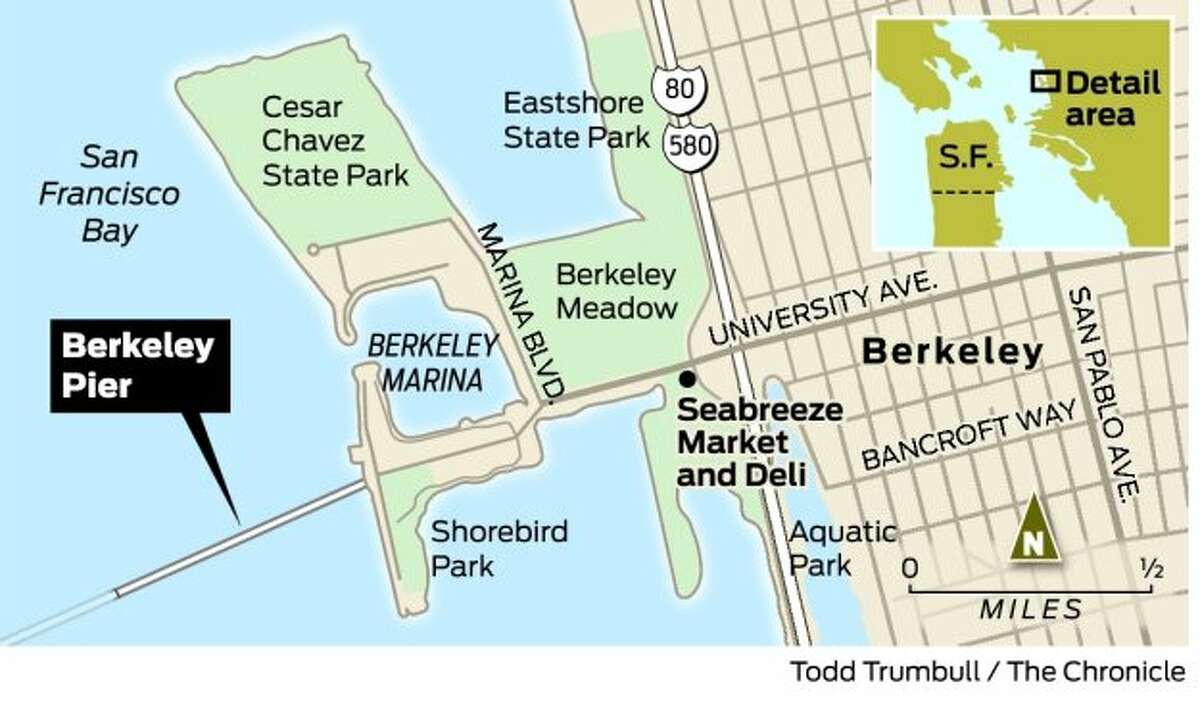 Berkeley Pier once led to ferry, now to fish