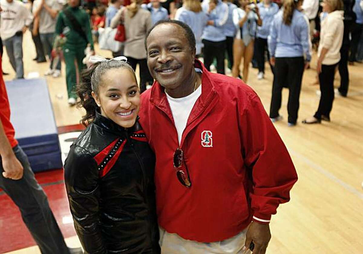 Joe Morgan's daughter stars as Stanford gymnast