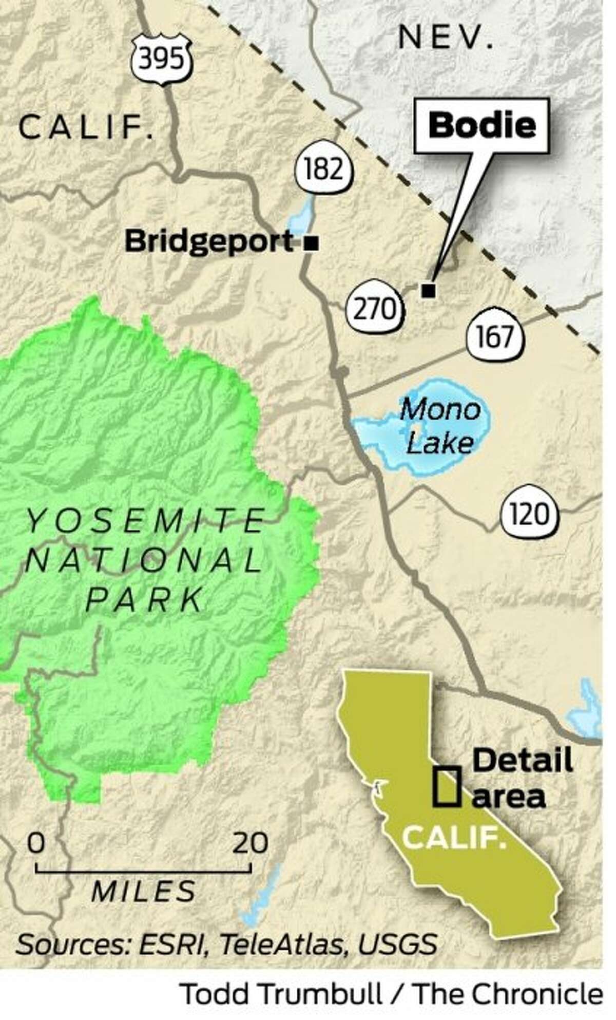 Ghost town of Bodie held in cold grip