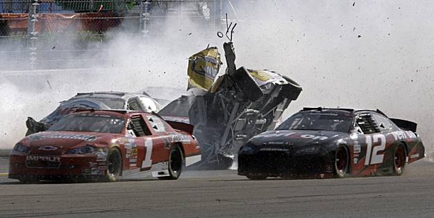 Crash stops Patrick; Stewart wins