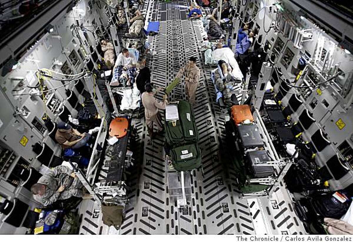 Aboard U.S. flying hospital