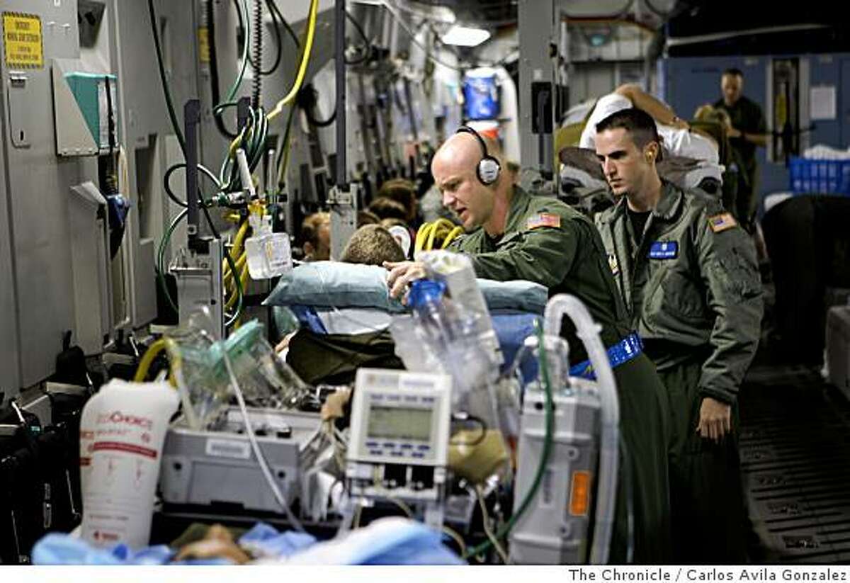 Aboard U.S. flying hospital