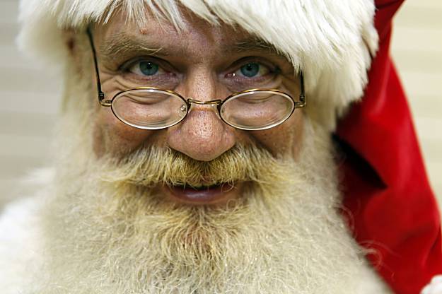 Mall Santa right jolly about his seasonal work