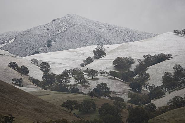 Rare dusting of snow at low elevations