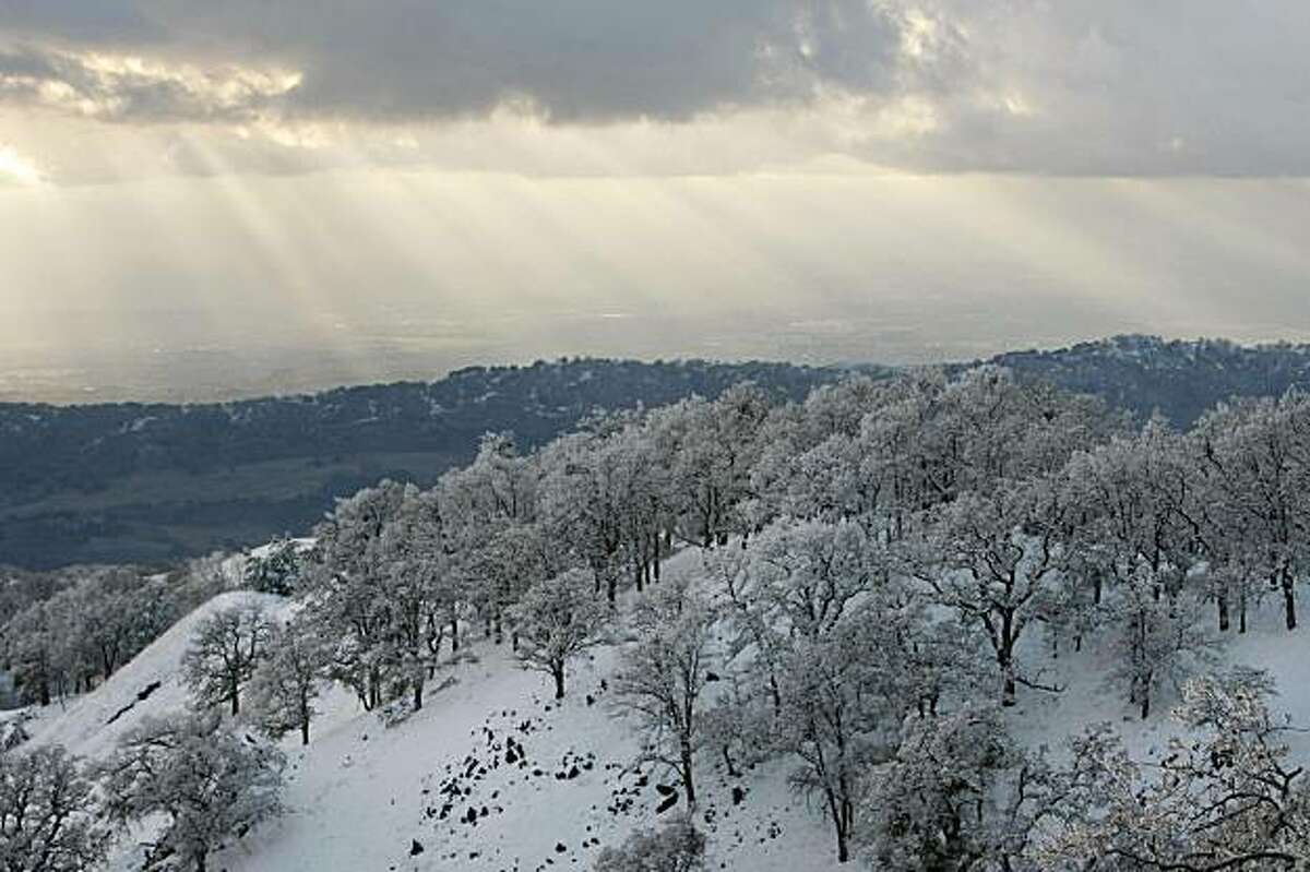 Rare dusting of snow at low elevations
