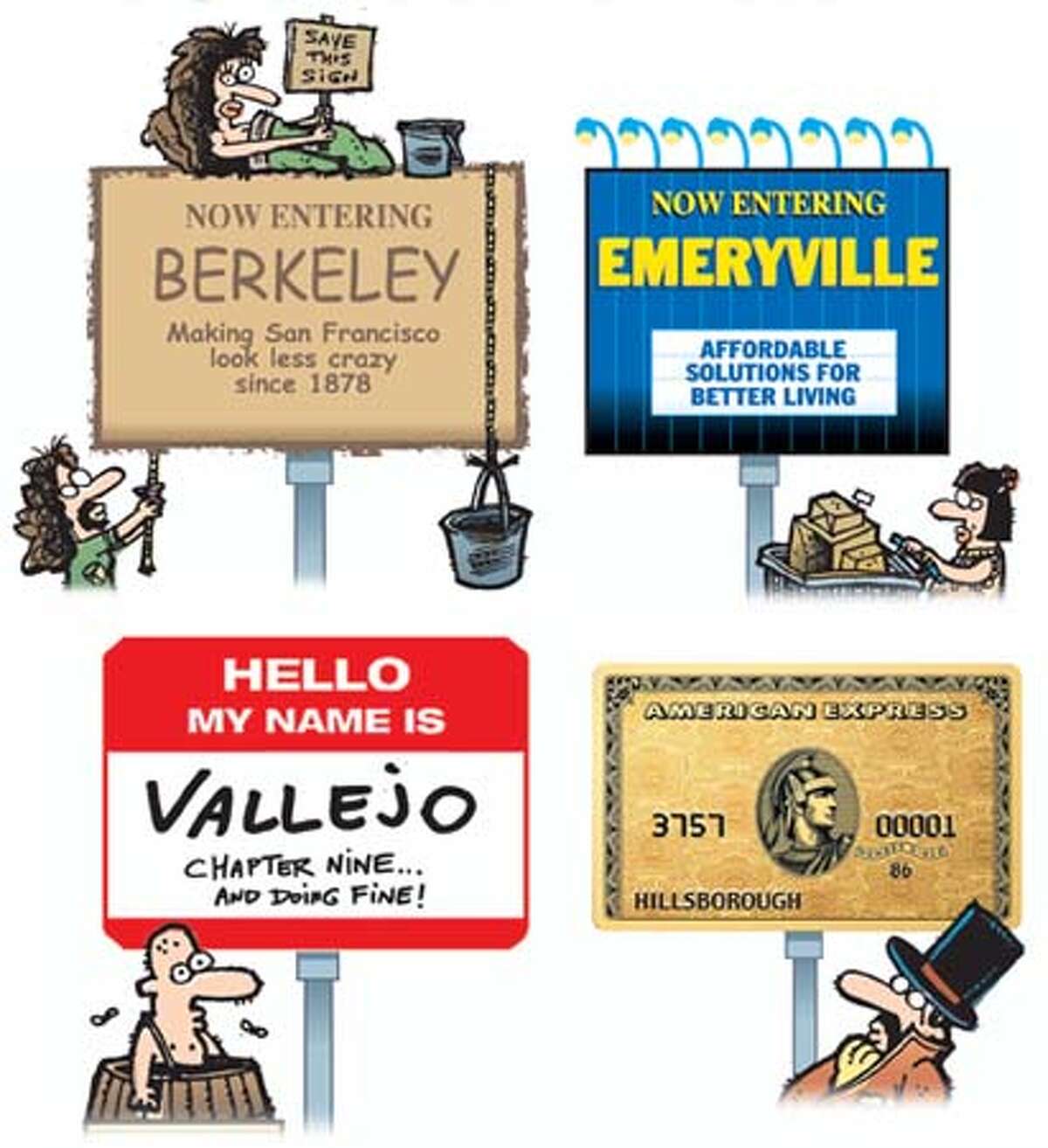 City slogans follow the signs