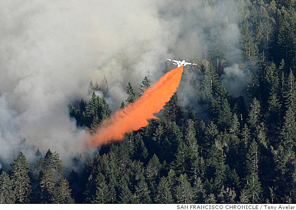 Bonny Doon residents flee wildfire