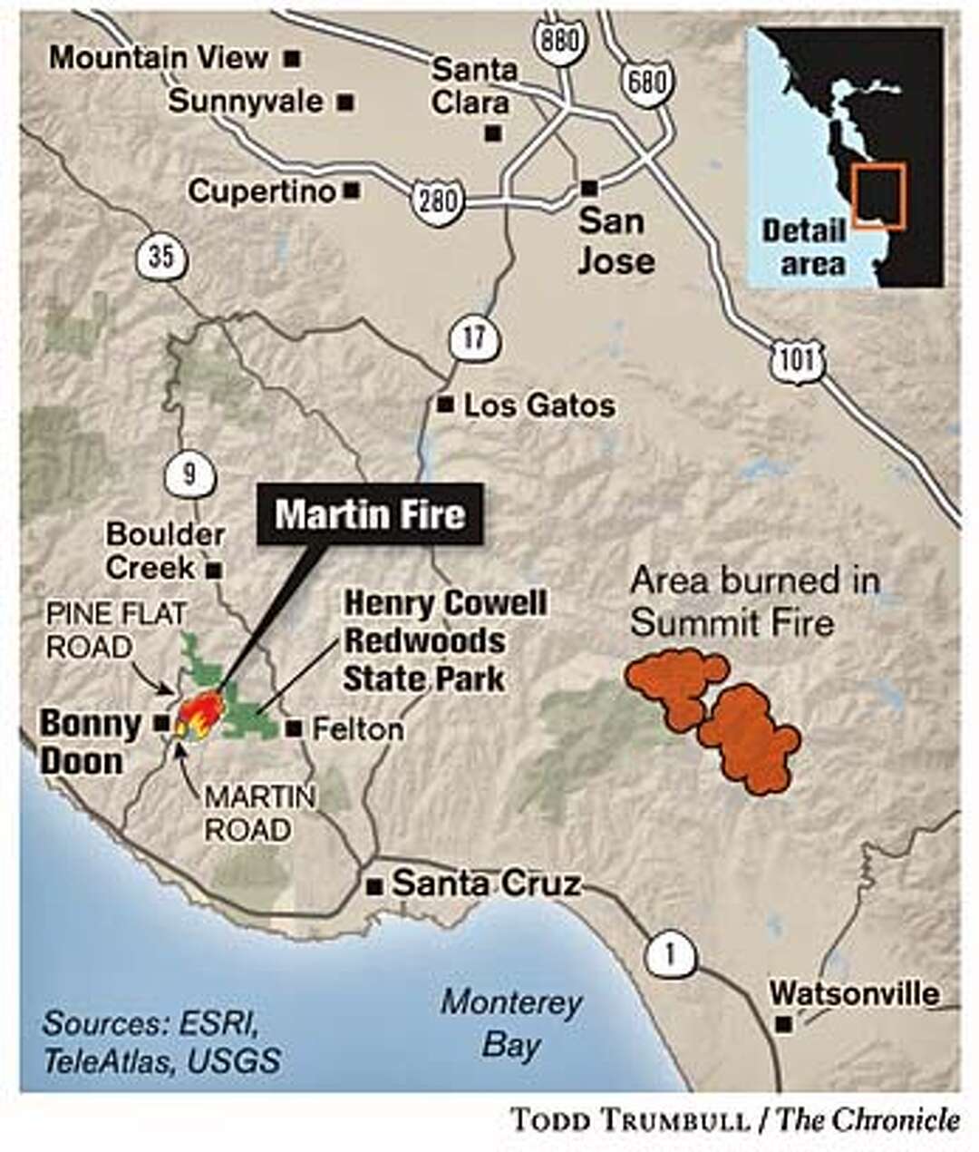 Santa Cruz Mountains fire 25% contained