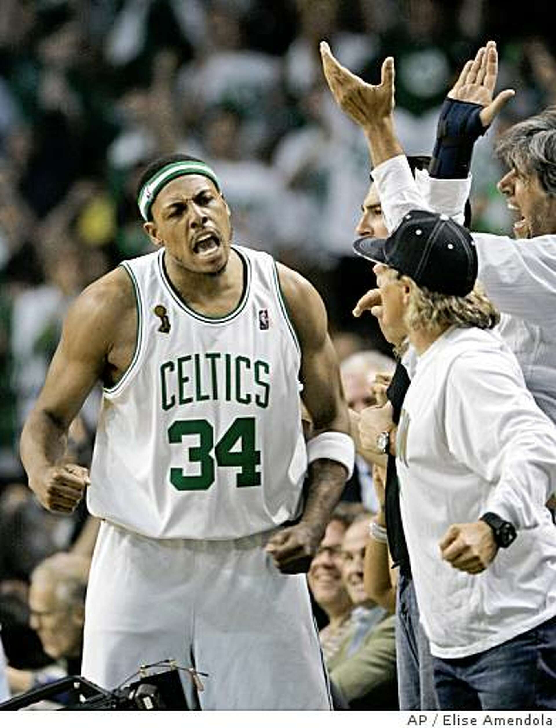 PIERCE CARRIED OFF, THEN CARRIES CELTS