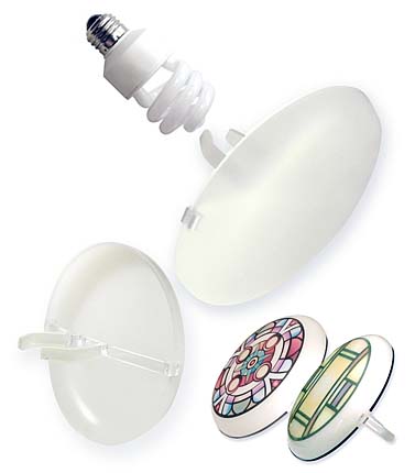 Covers shield compact fluorescent bulbs