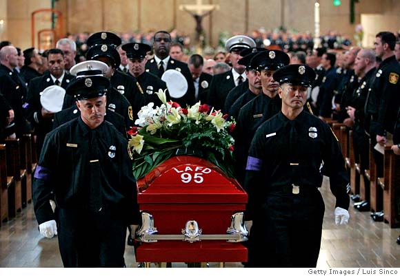 Services for fallen firefighter