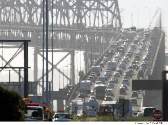 Bay Bridge crash cleared, but westbound traffic still slow
