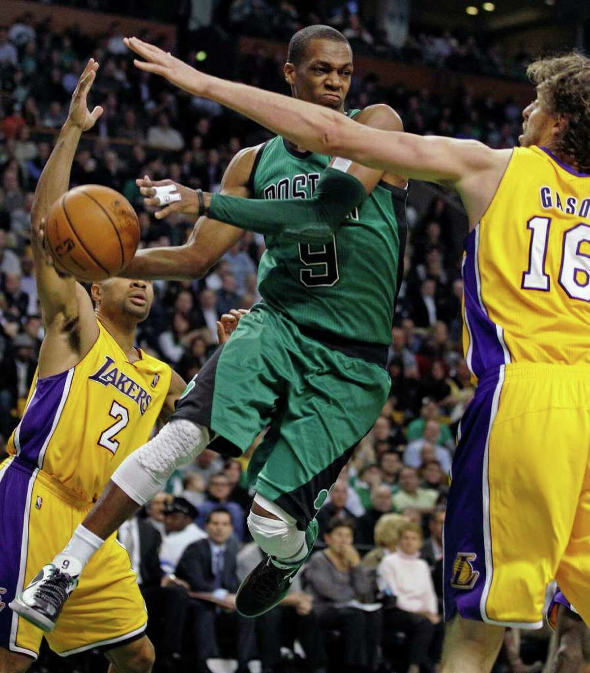 Lakers swat Celtics in OT