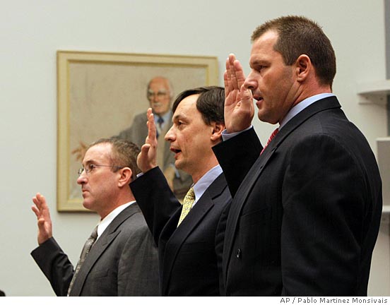 Clemens hearing a circus of conflicting statements, indignant questioning