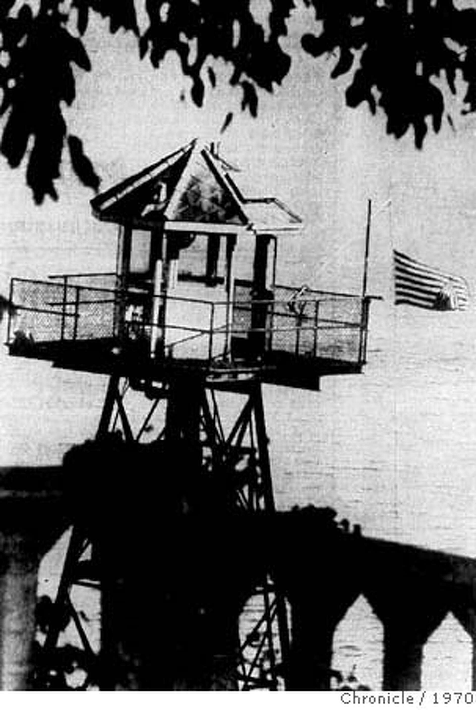 Disputed Alcatraz invasion flag on block