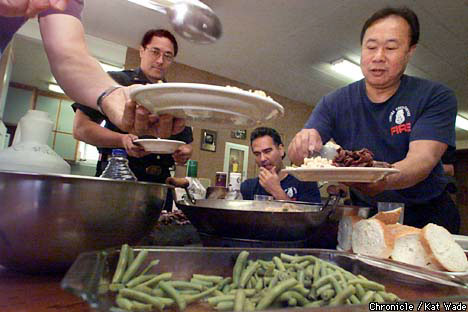 Home on the Range / Firefighters turn up the heat in their kitchens ...