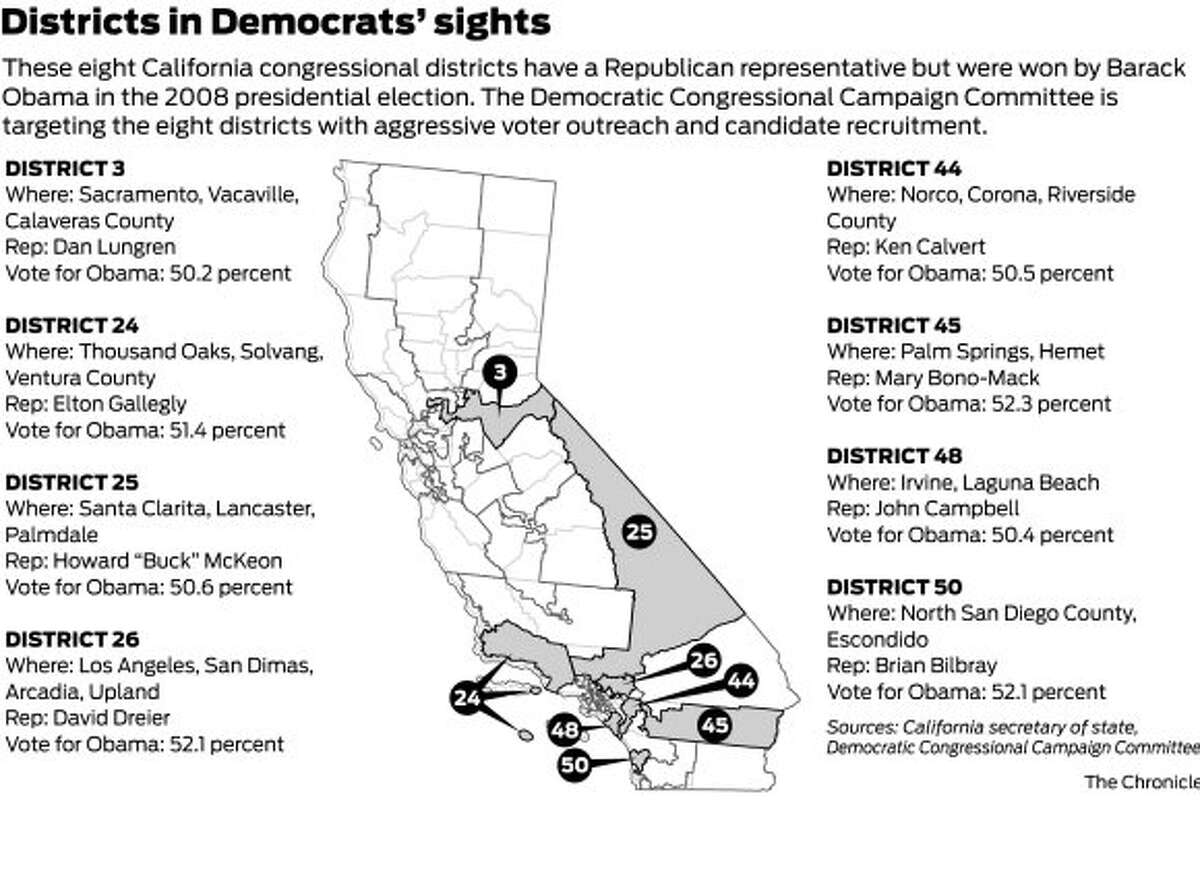 California Dems target 8 GOP districts