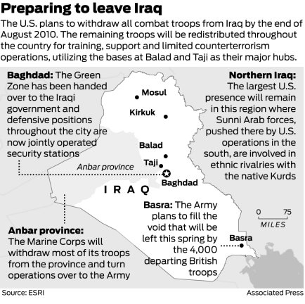 Logistics of leaving Iraq begin to take shape