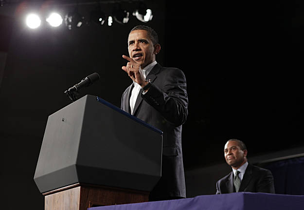 Obama campaigns for Deval Patrick in Boston
