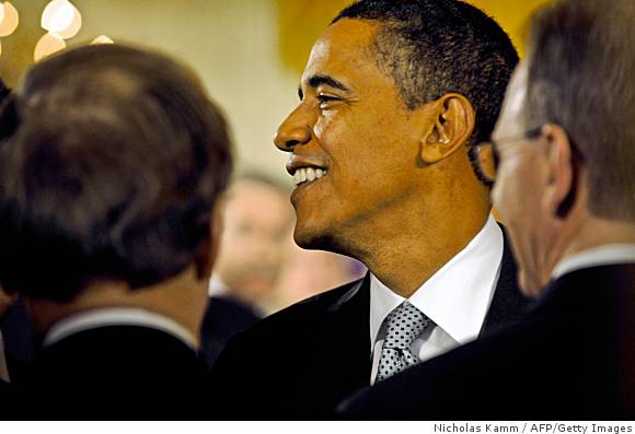 Obama praises passage of stimulus bill