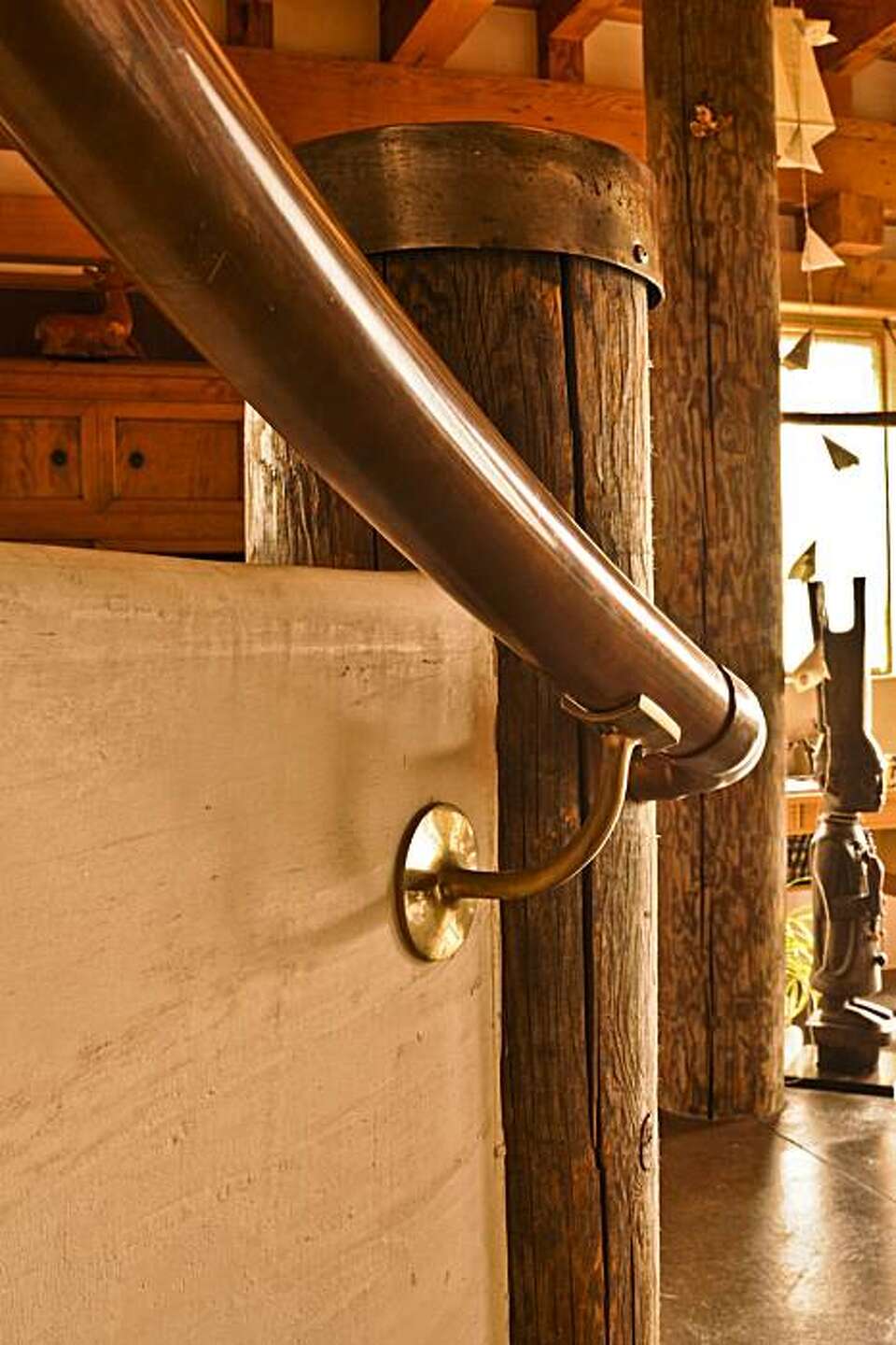 Copper tube handrails that go with the flow