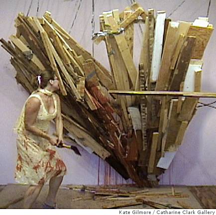 Kate Gilmore videos at Catharine Clark Gallery